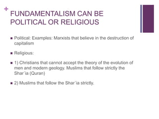 Terrorism and fundamentalism | PPT