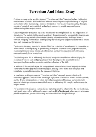 Terrorism And Islam Essay.pdf