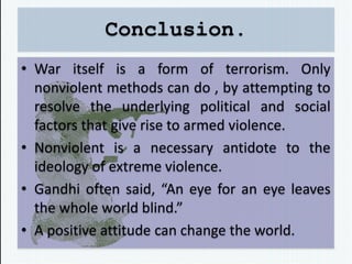 Terrorism and non violence | PPTX | Terrorism | Sensitive Topics