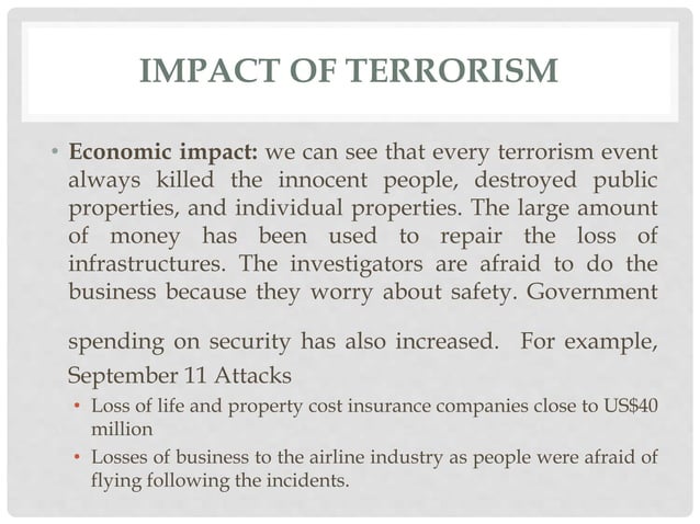 Terrorism causes, effects, and solutions | PPTX
