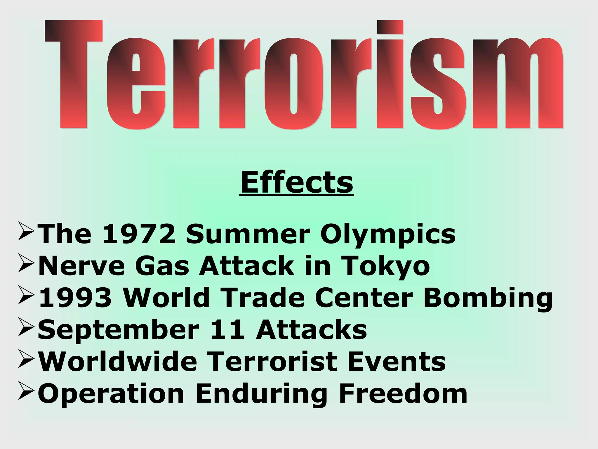 Terrorism effects | PPT
