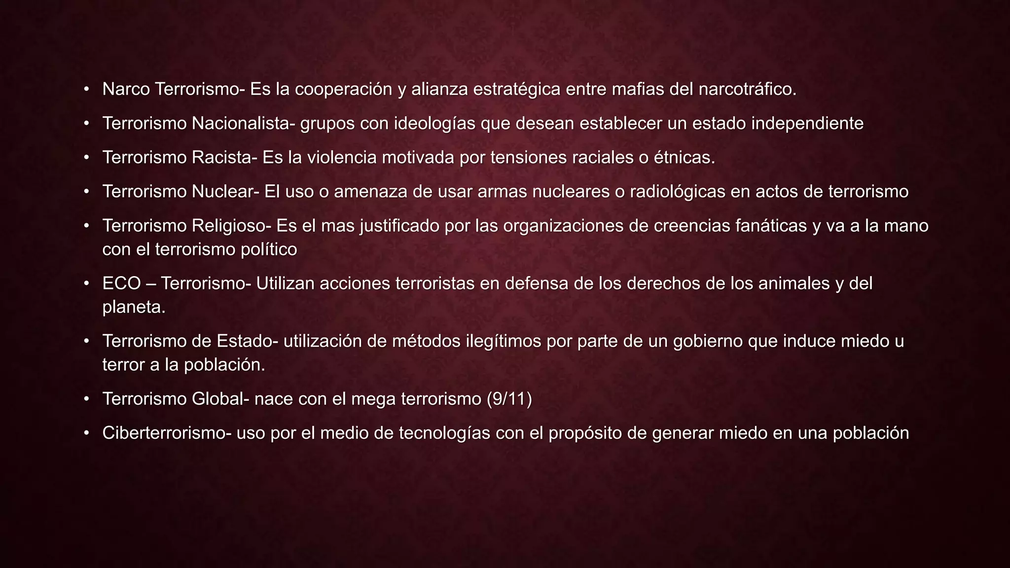 Terrorismo presentacion | PPTX