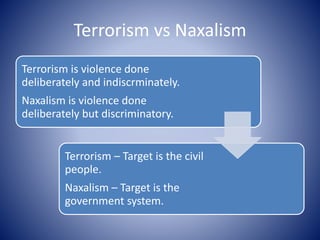 Terrorism vs Naxalism | PPTX