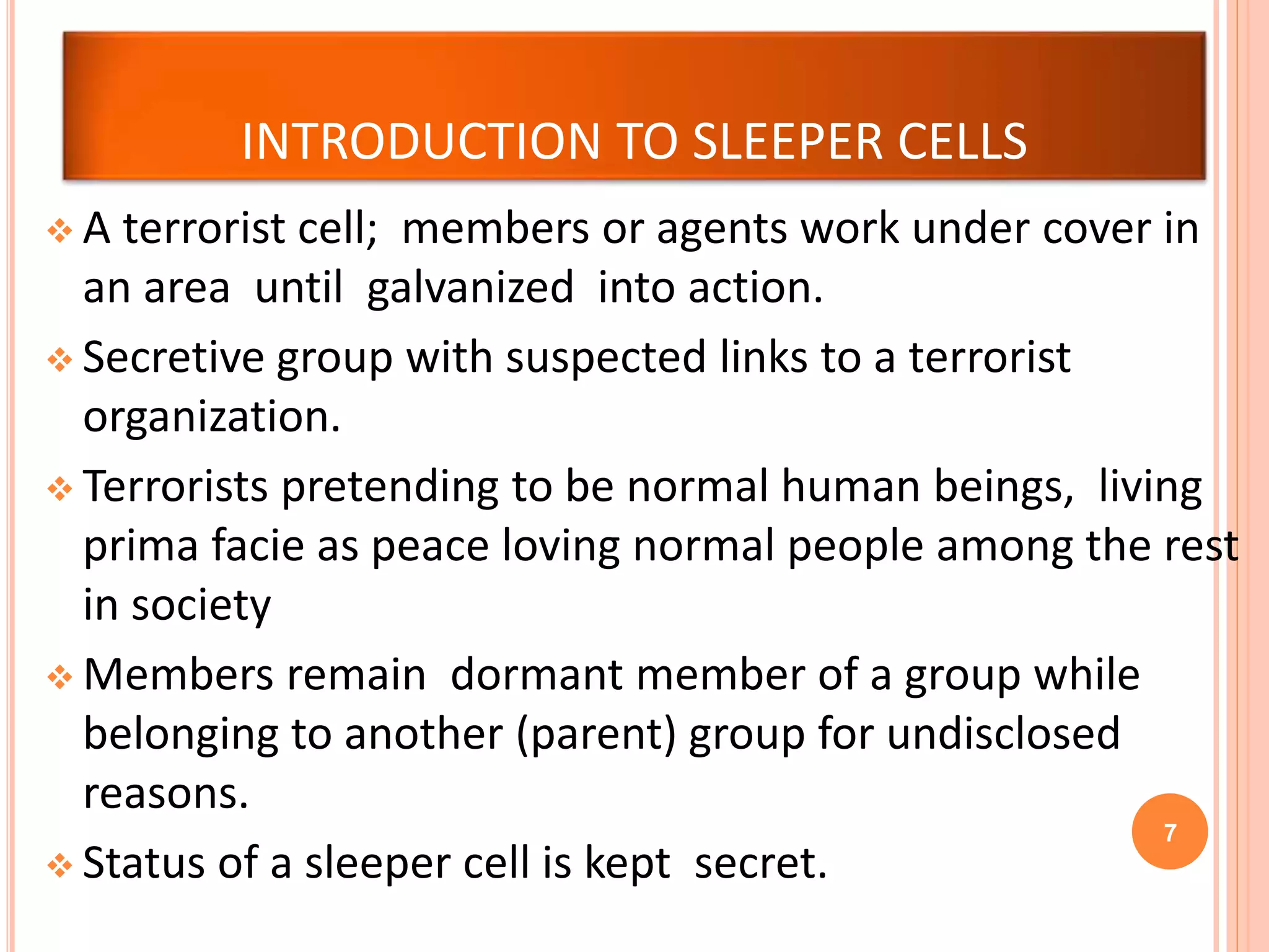 Terror sleeper cells | PPTX