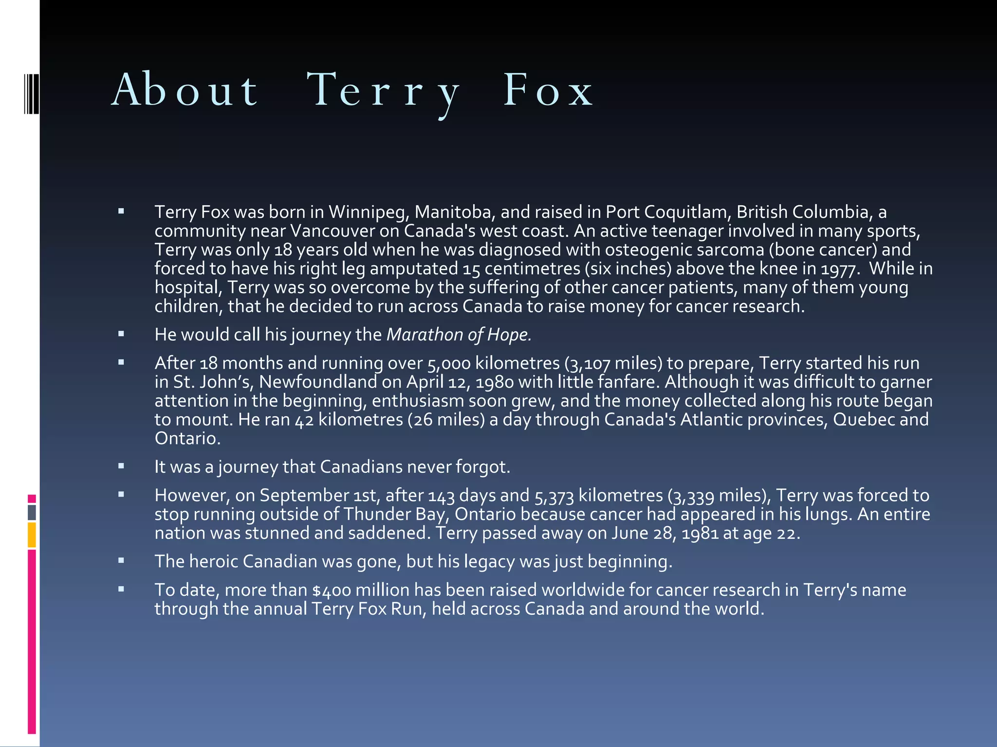 Terry Fox Dennis Kim | PPT