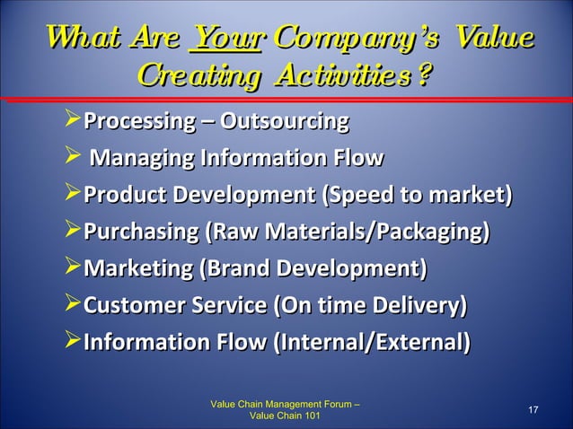 Terry ackerman value chain 101 | PPT