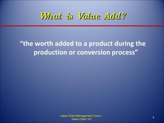 Terry ackerman value chain 101 | PPT