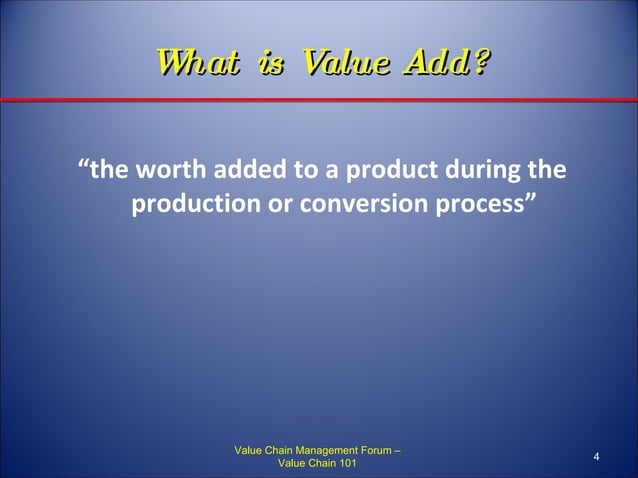 Terry ackerman value chain 101 | PPT