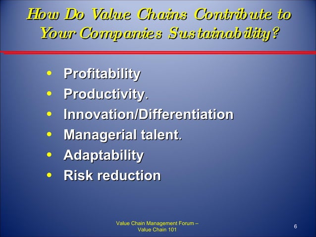 Terry ackerman value chain 101 | PPT