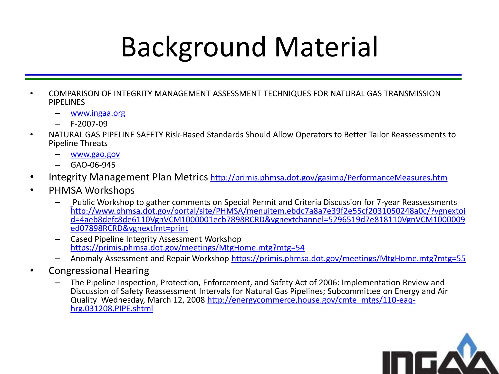 Pipeline Classes and Incidents Presentation | PPT