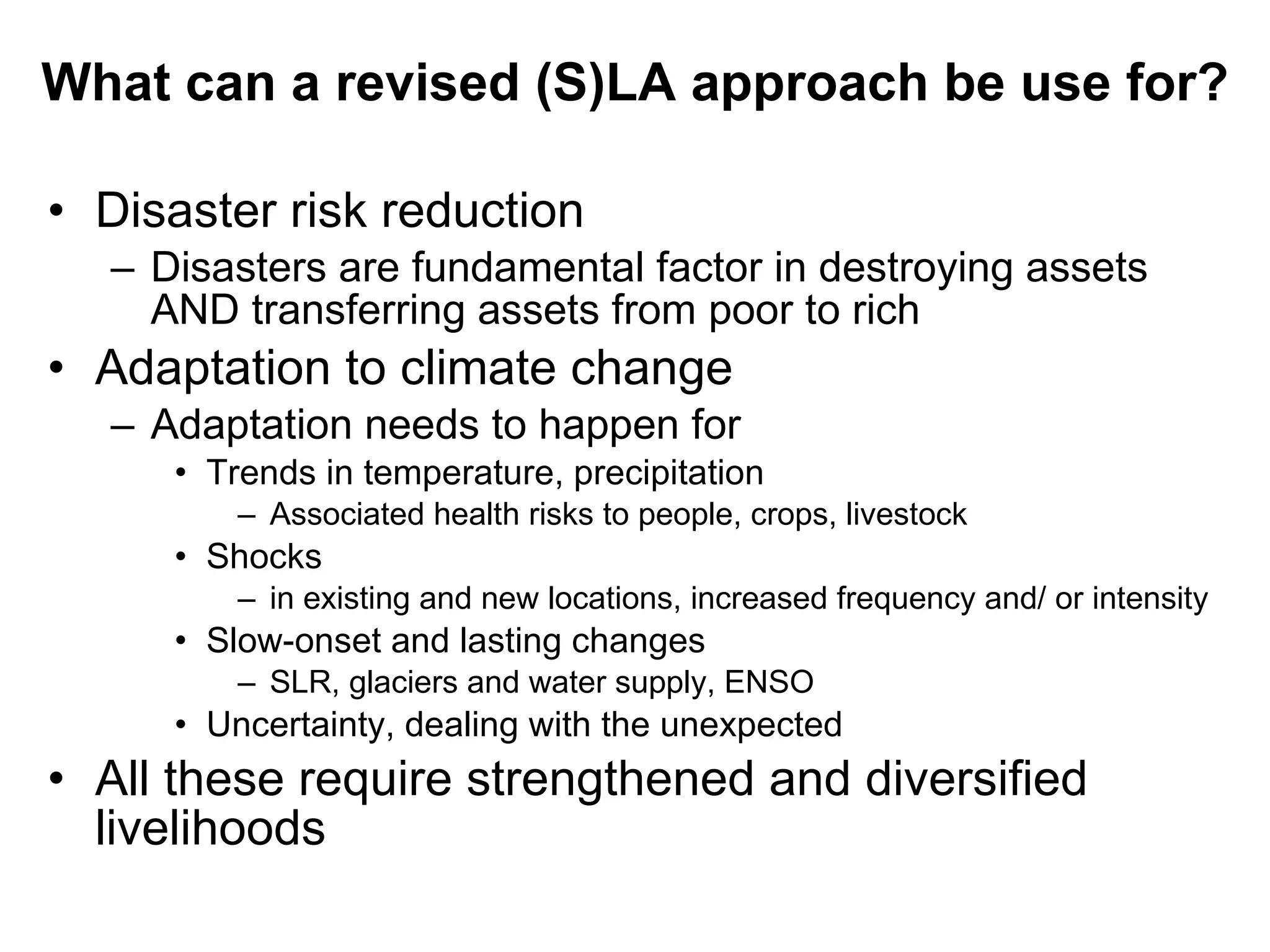 Livelihoods approaches and climate change | PPT