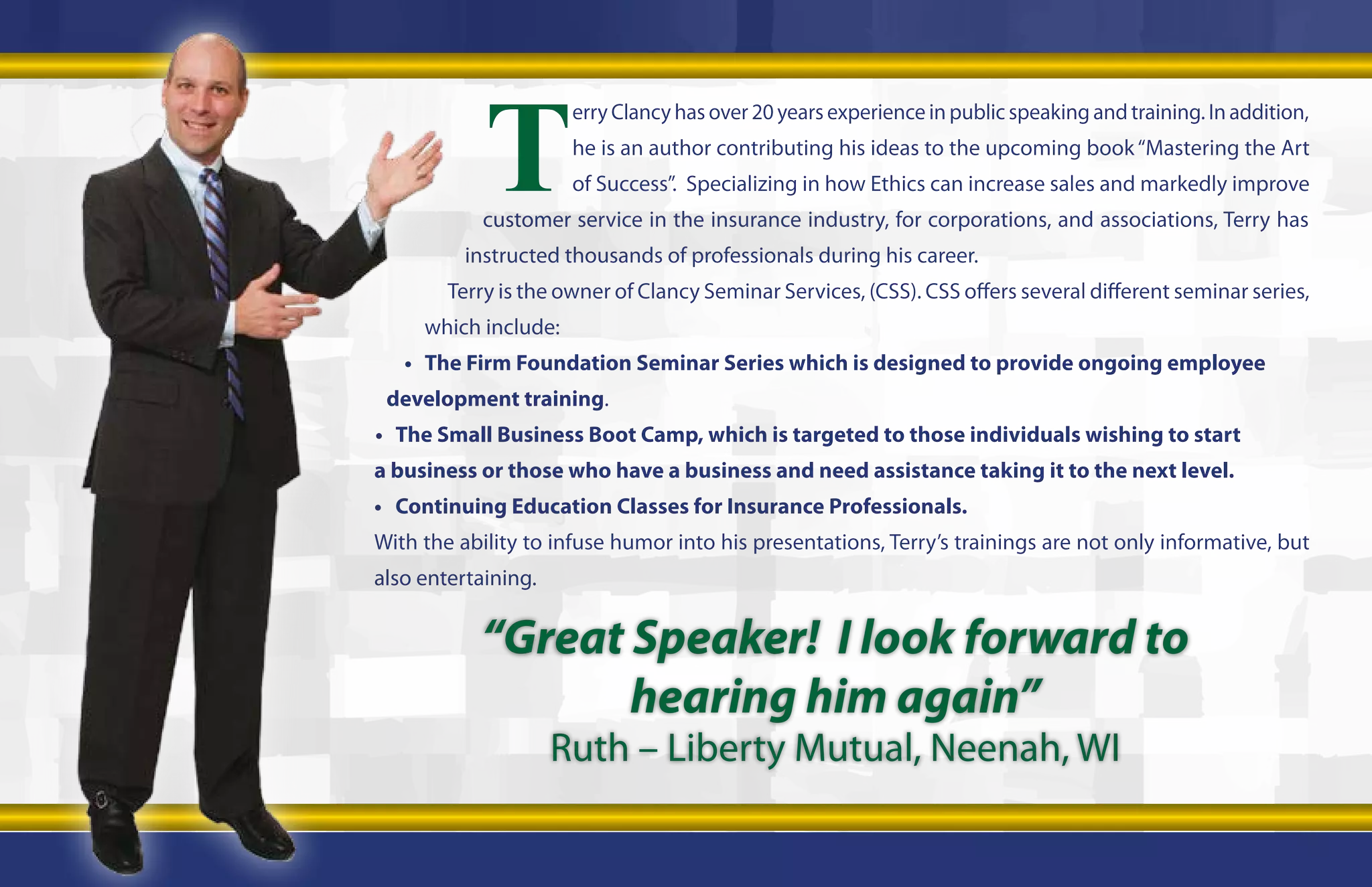 Terry Clancy 8 Page Brochure | PPT