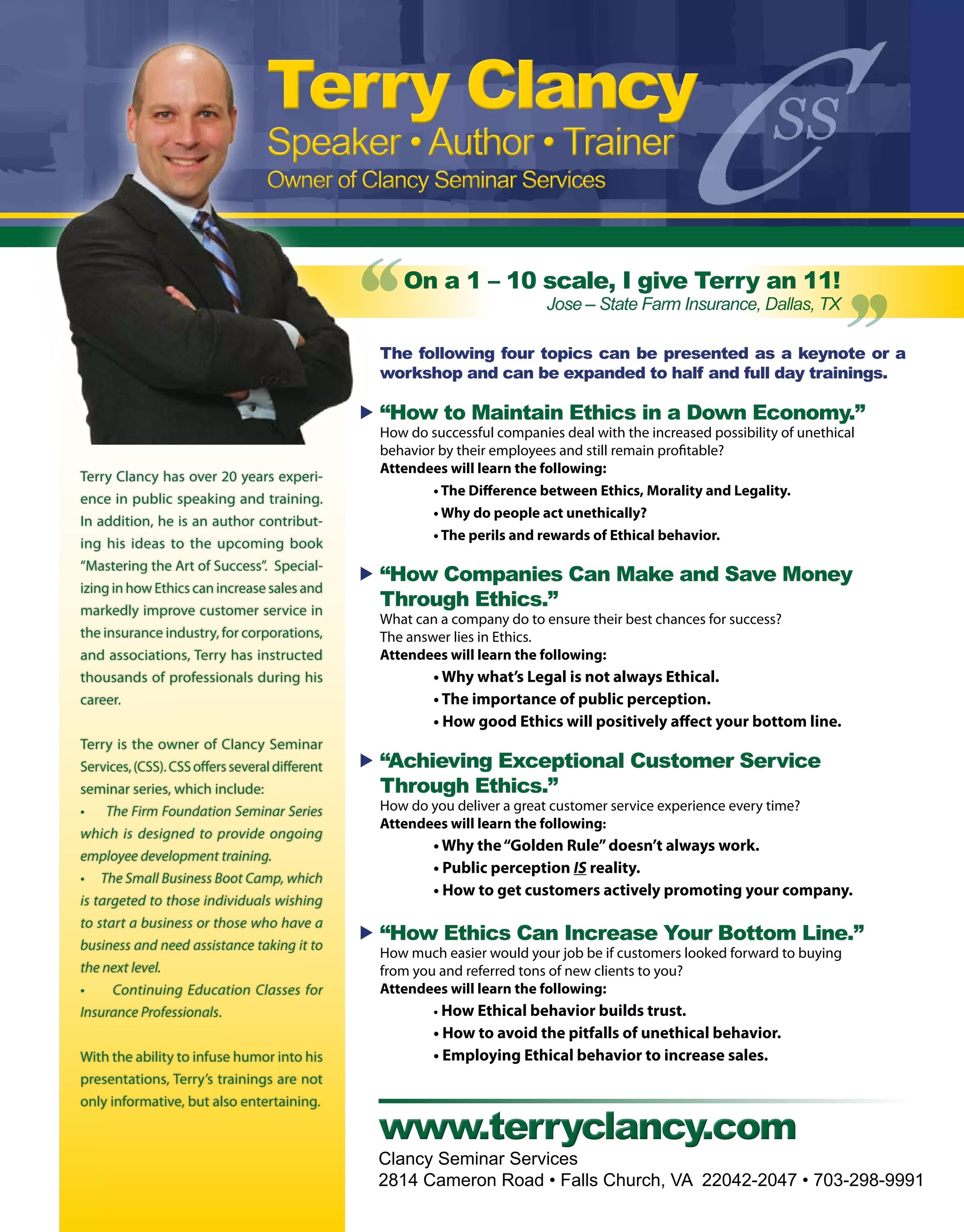 Terry Clancy One-Sheet | PDF
