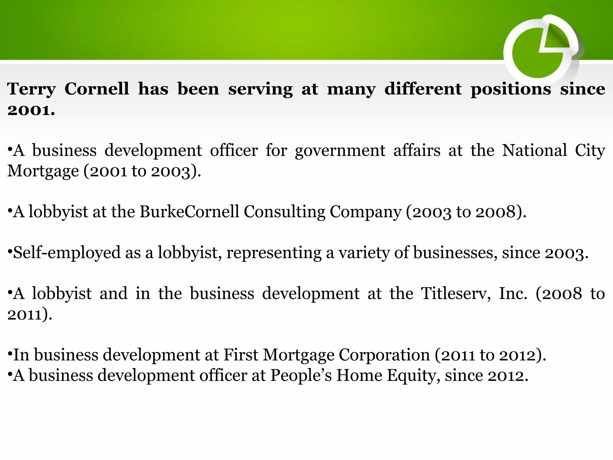 Terry Cornell - Professional Background | PPT