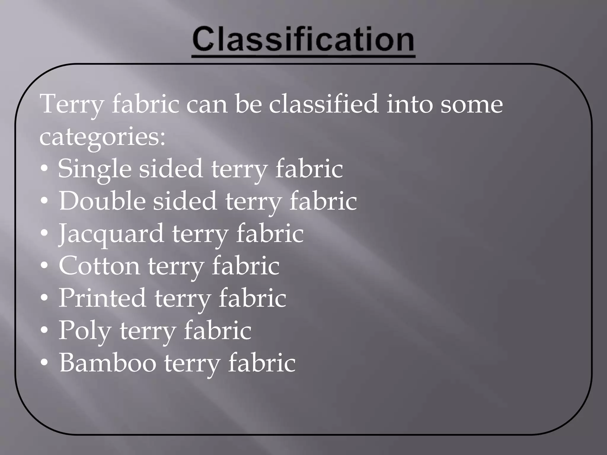 Terry fabric | PPT