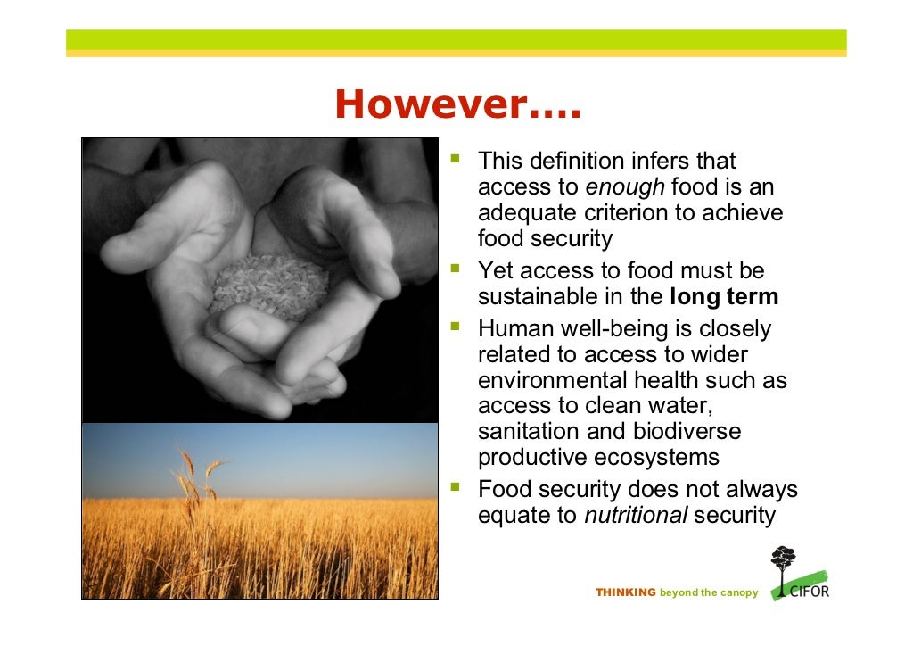 Forests, biodiversity and food security