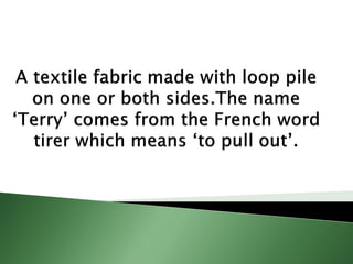 Terry Towel Production | PDF