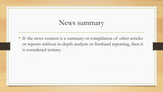 Tertiary-Sources in english grade 10 ste | PPTX