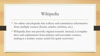 Tertiary-Sources in english grade 10 ste | PPTX