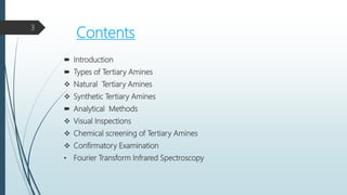 Tertiary Amines Presentation For M.phill Students | PPTX