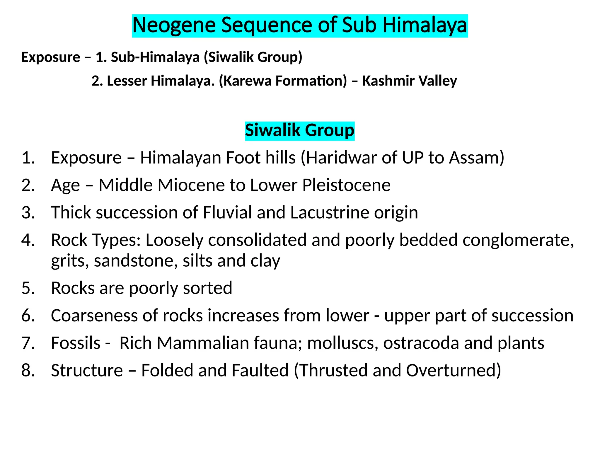 Tertiary and Quaternary Rocks of India.pptx