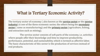 Tertiary economic activites | PPTX