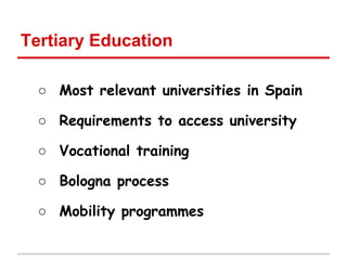 Tertiary education, spain | PDF