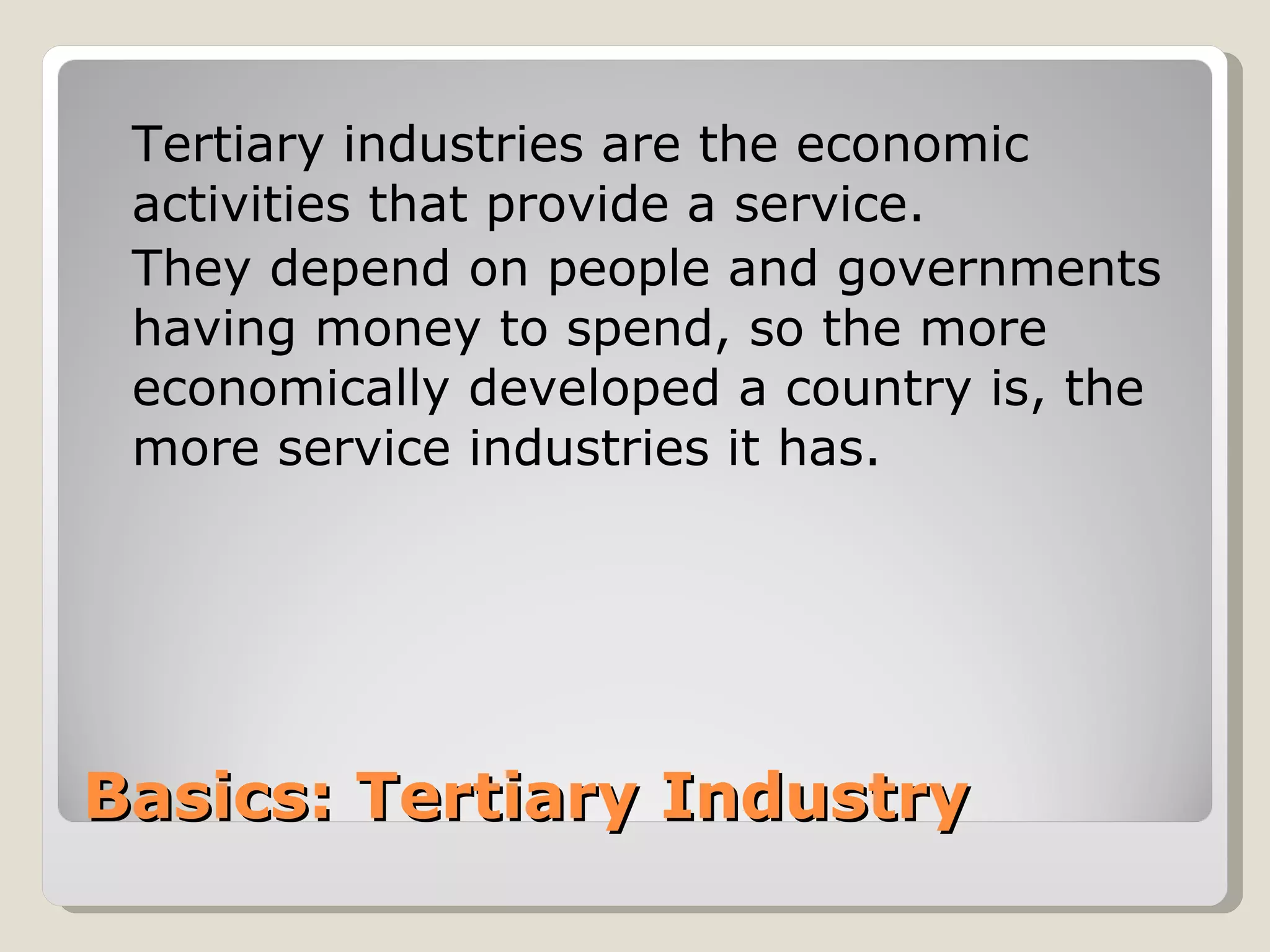 Tertiary Industry | PPT