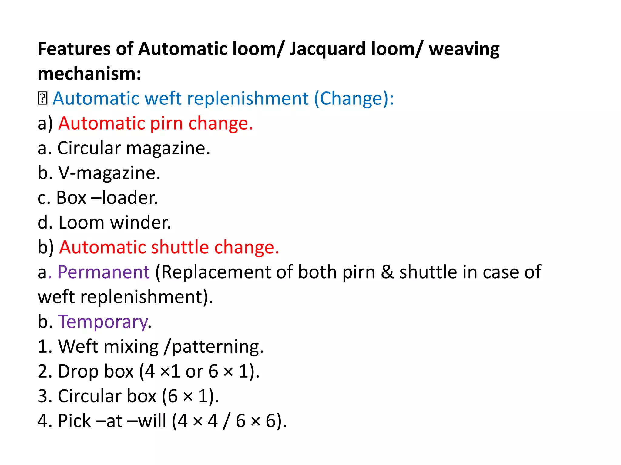 Tertiary motion of a loom | PDF
