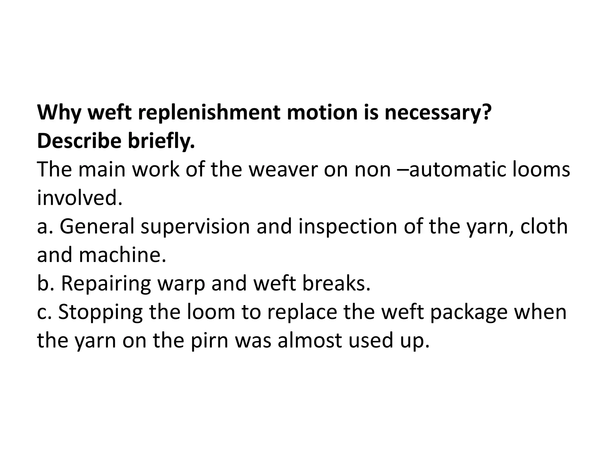 Tertiary motion of a loom | PDF