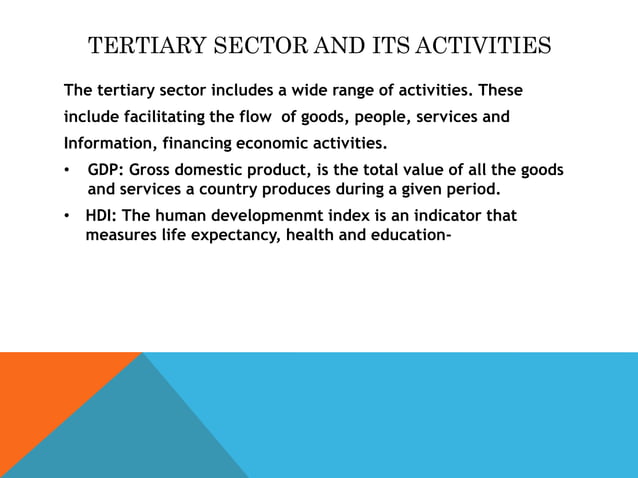 Tertiary sector | PPTX | Economy | Business and Finance