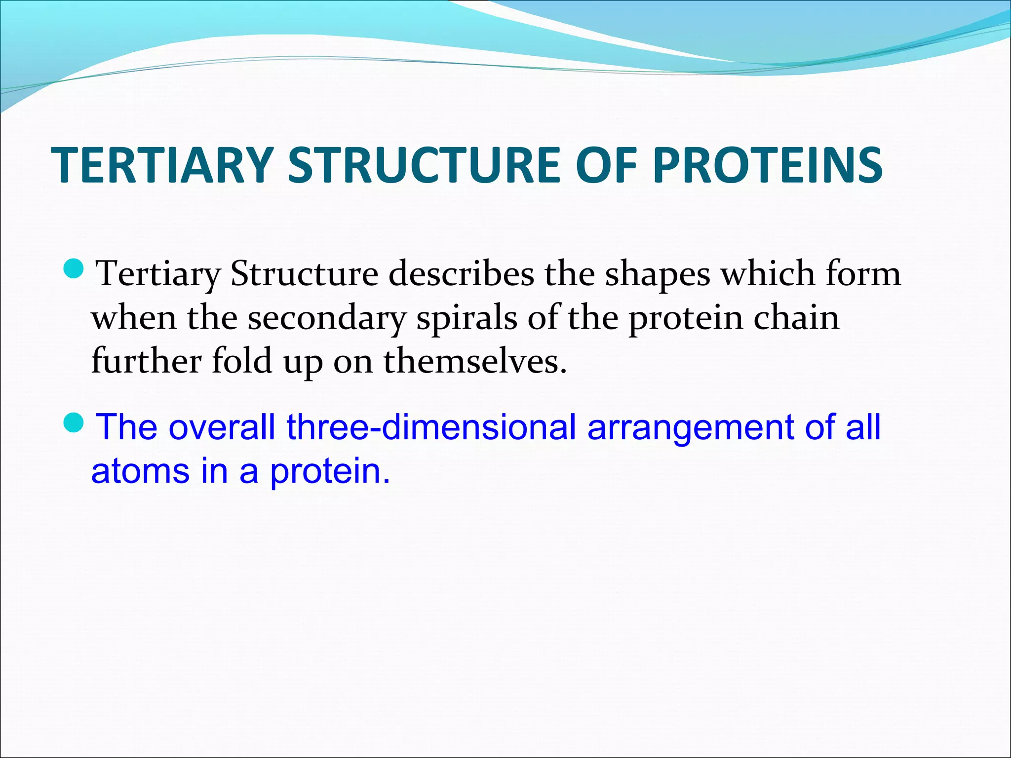 Tertiary structure of proteins | PPT