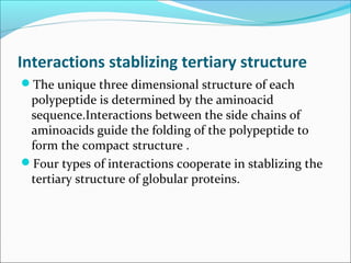 Tertiary structure of proteins | PPT