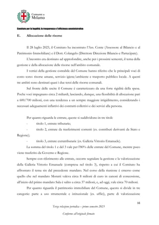 Terza Relazione Periodica - primo semestre 2023 | PDF