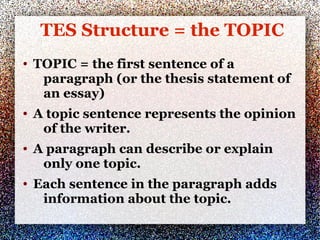 The TES Structure in Writing | PDF