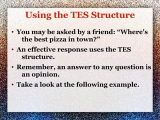 The TES Structure in Writing | PPT