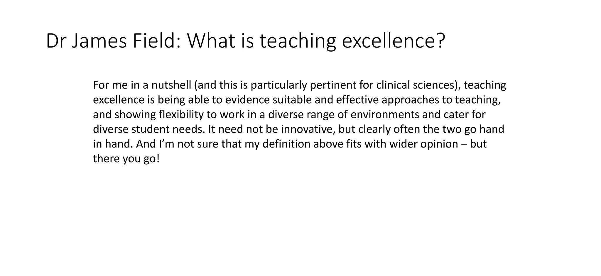 Teaching Excellence Series: The Educator Perspective | PDF ...