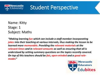 Teaching Excellence Series: The Student Perspective | PPT