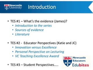 Teaching Excellence Series: The Student Perspective | PPT