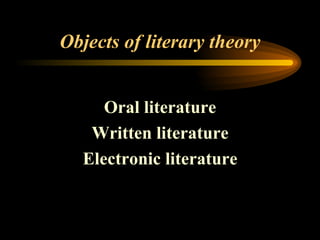 Theory of Literature | PPT | Books and Literature