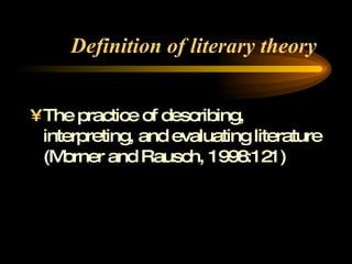 Theory of Literature | PPT