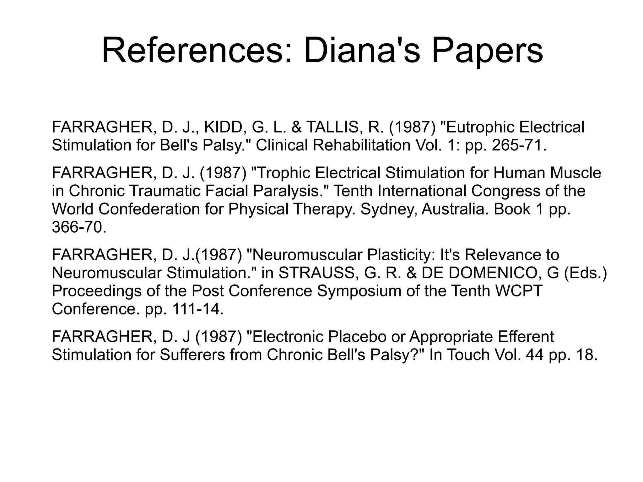 Bell's Palsy Electrical Stimulation Treatment | ODP