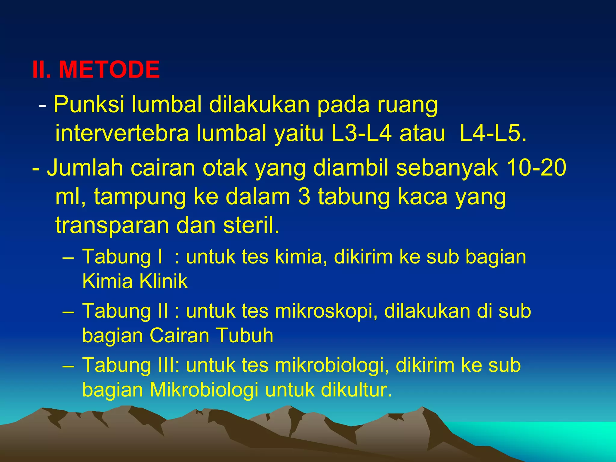 Tes cairan otak | PPT