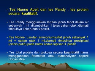 Tes cairan otak | PPT