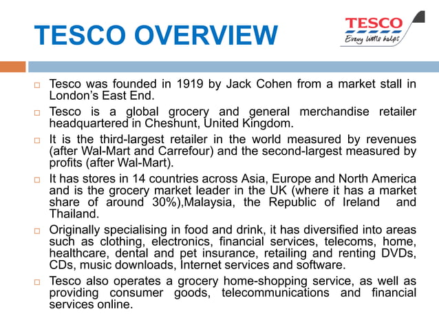 Tesco,Tesco PLC | PPTX | Retail Industry | Industries