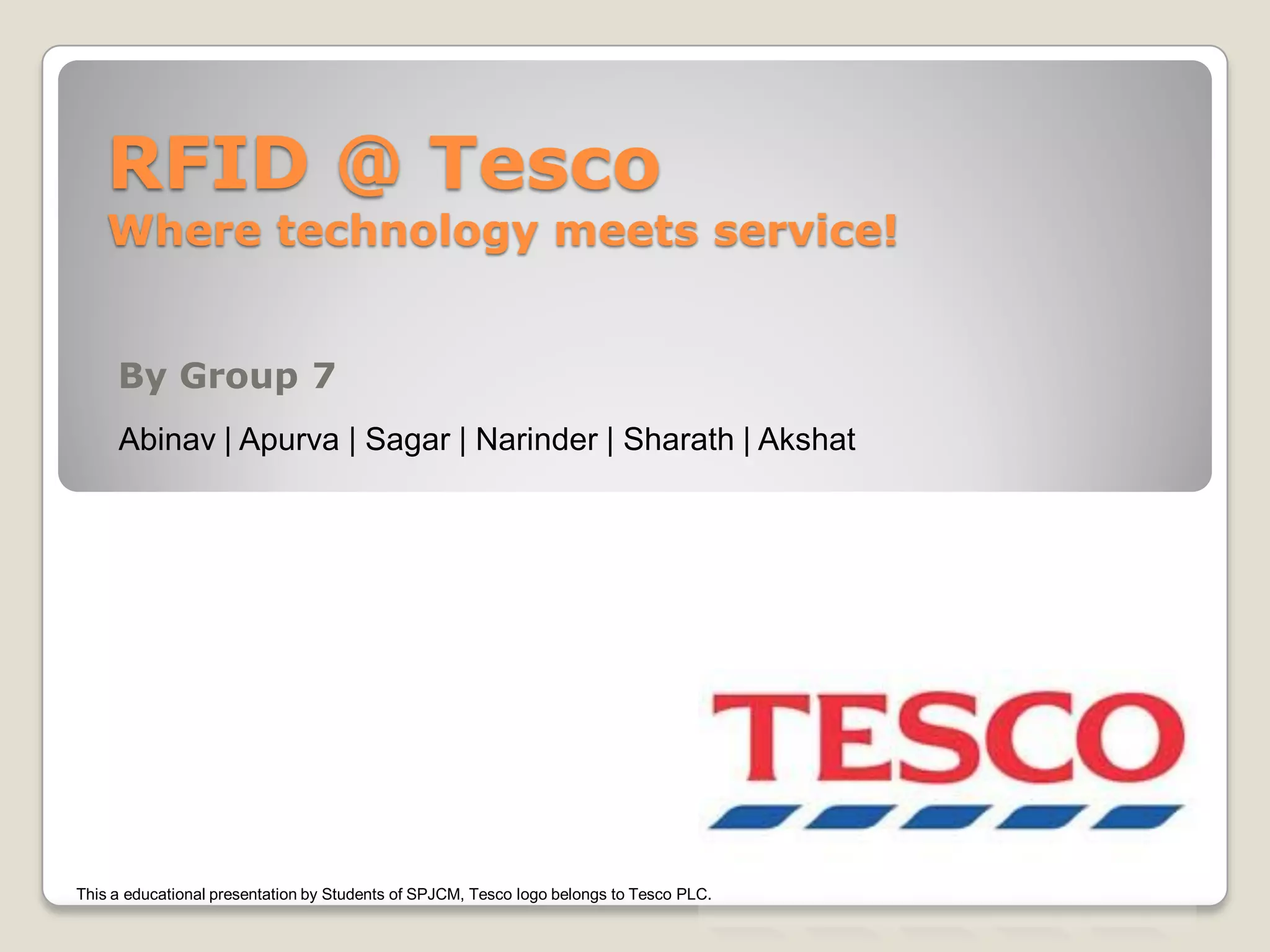 Tecnology (RFID) at Tesco - SPJCM | PDF