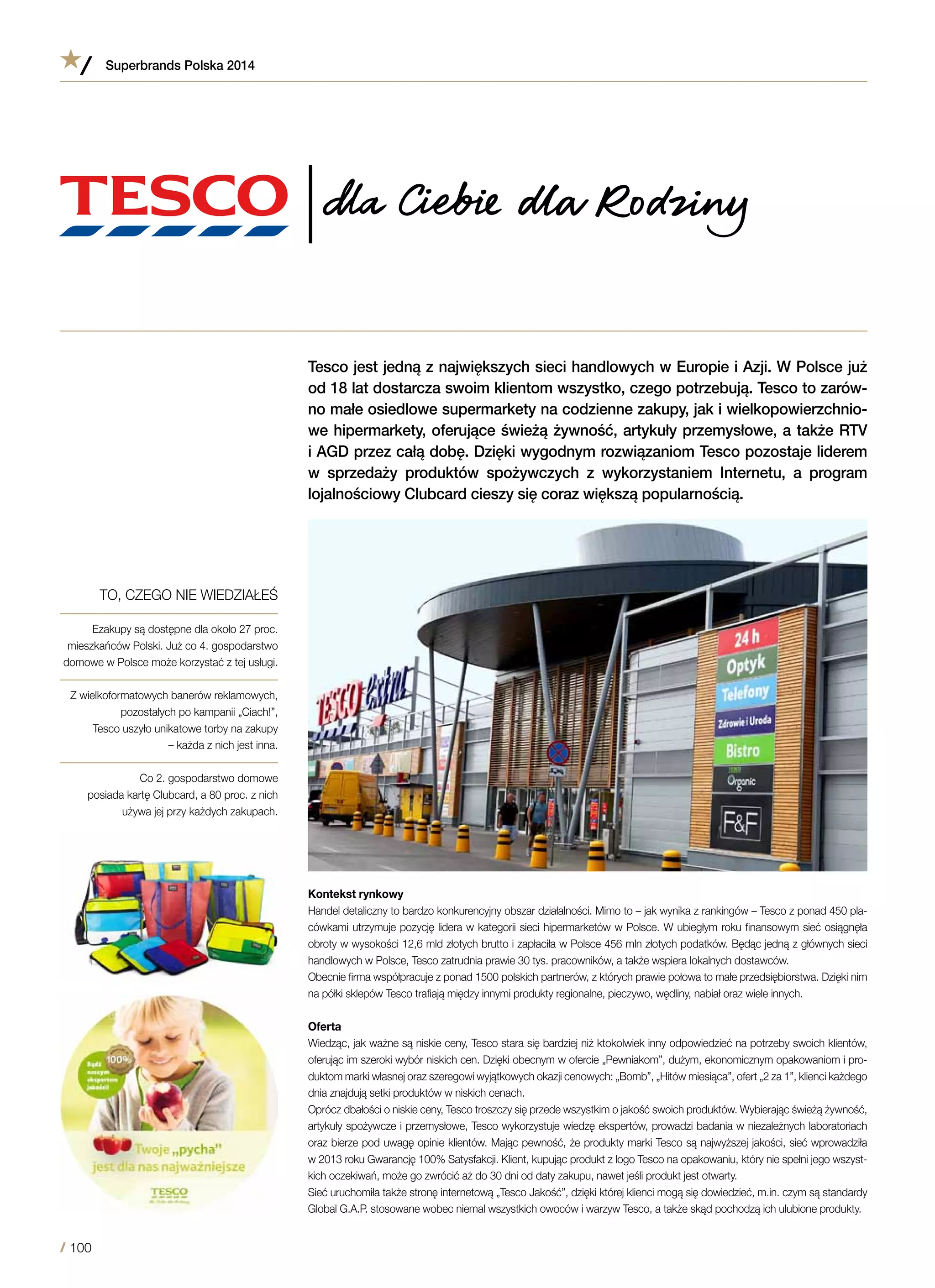Case study marki Tesco z Albumu Superbrands Polska 2014 | PDF
