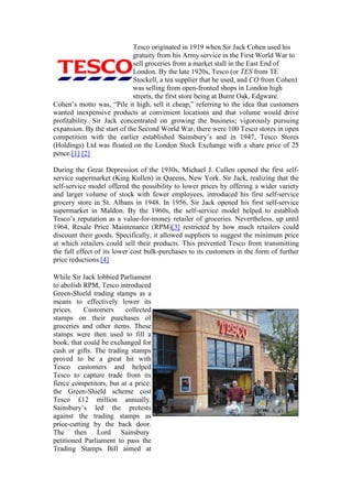 Tesco - Every Little Helps | PDF | Business Administration | Business