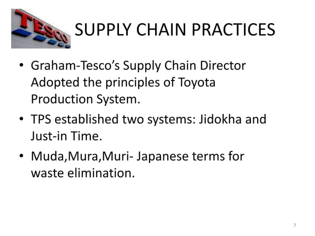 Tesco operations and supply chain | PPTX