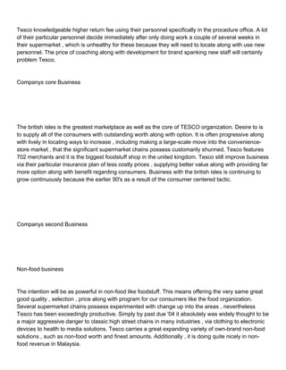 Tesco Retailers Malaysia - Service Marketing Mix | PDF